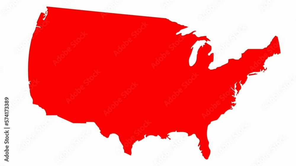 Vidéo Stock Animated red USA map. United states of america. Vector ...