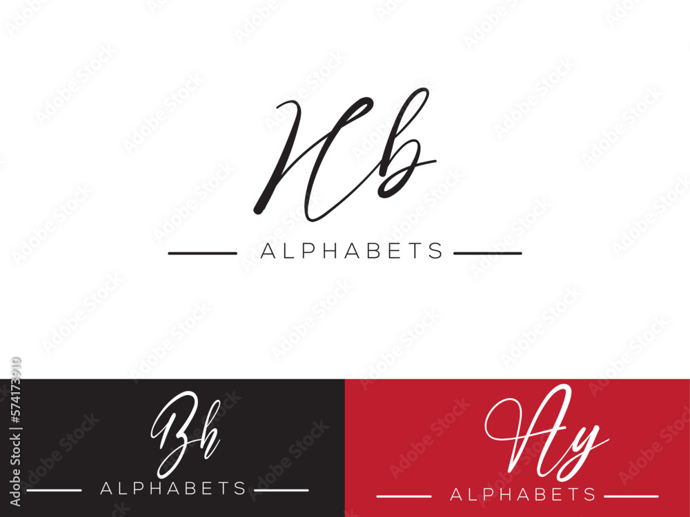 Colorful HB logo, Signature HB Fashion Logo Icon Vector Image Design ...