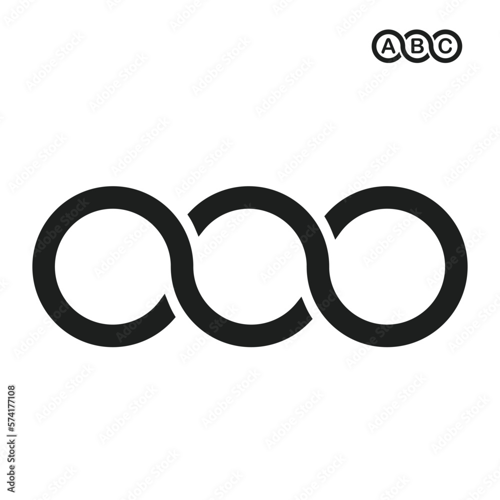 Abstract shape for branding, logotype design. Three circles in chain ...