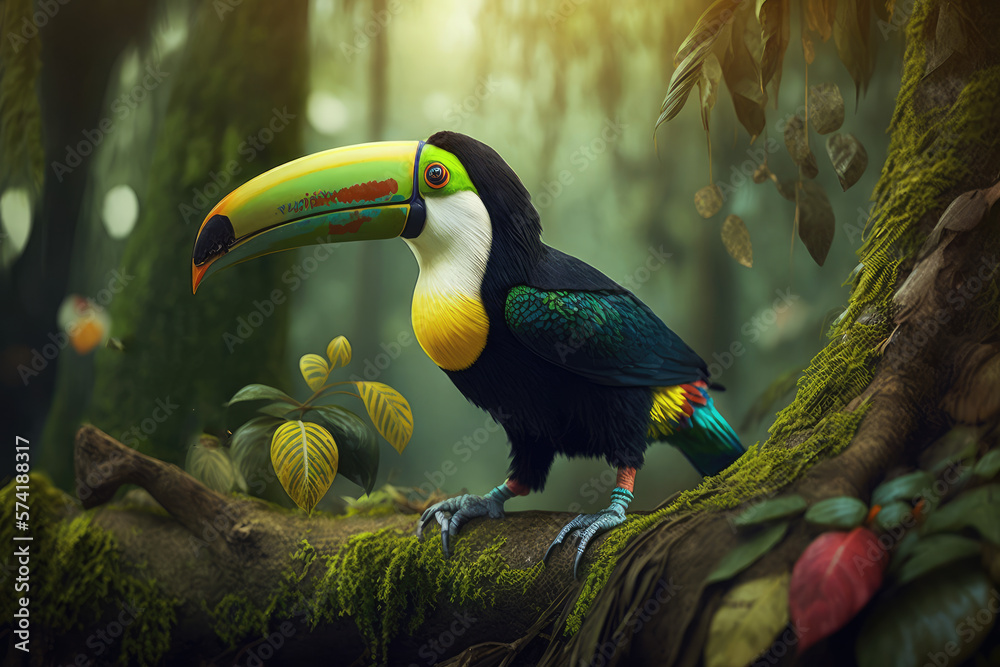 The keel-billed toucan (Ramphastos sulfuratus), also known as sulfur ...