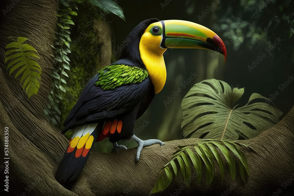 The keel-billed toucan (Ramphastos sulfuratus), also known as sulfur ...