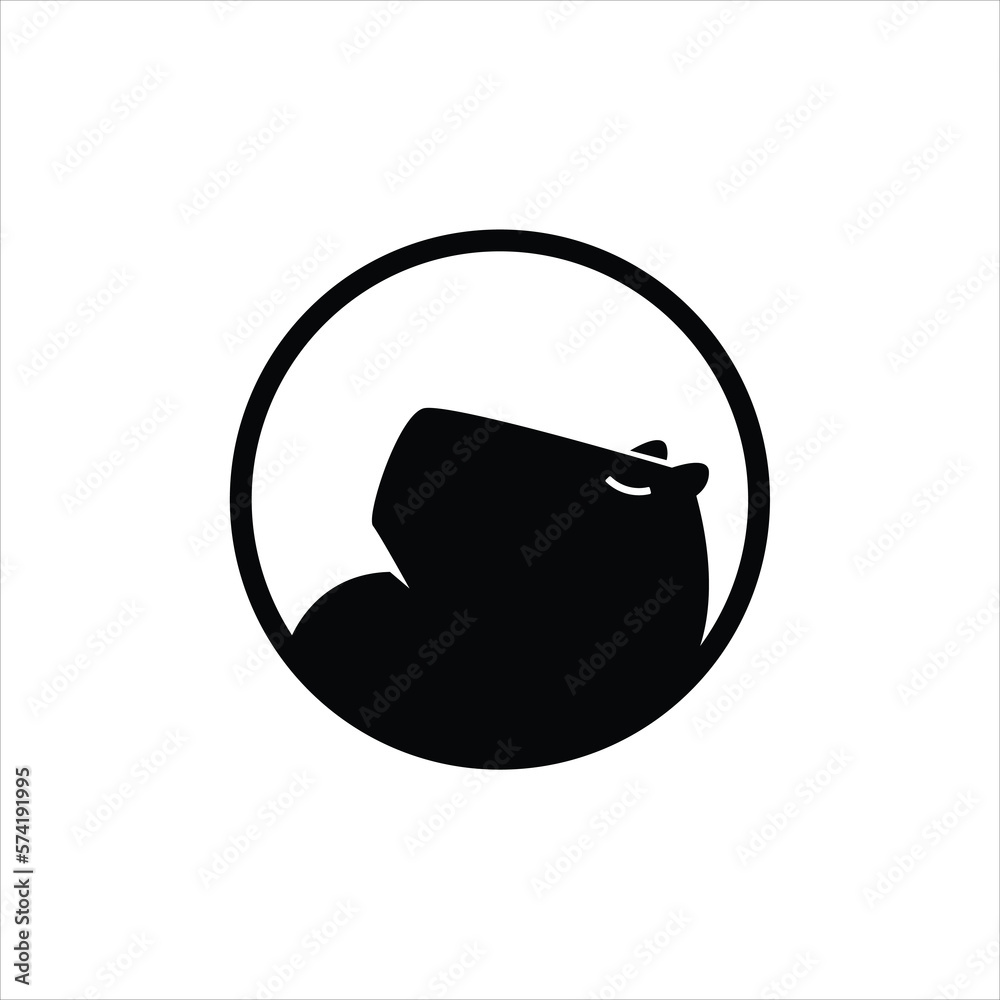 Capybara logo icon and symbol in circle shape Stock Vector | Adobe Stock