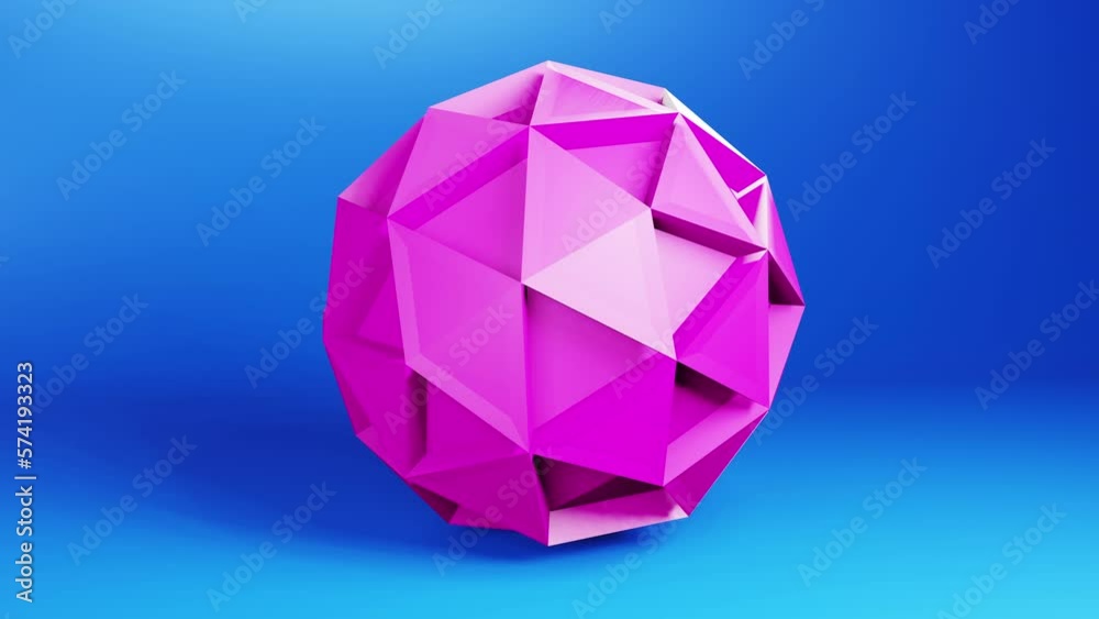 Motion graphics sphere with triangle faces 3d shape animation ...