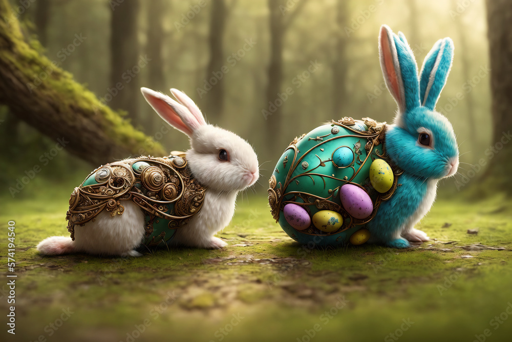 Two tiny cute fluffy creatures that look like strange-looking Easter ...