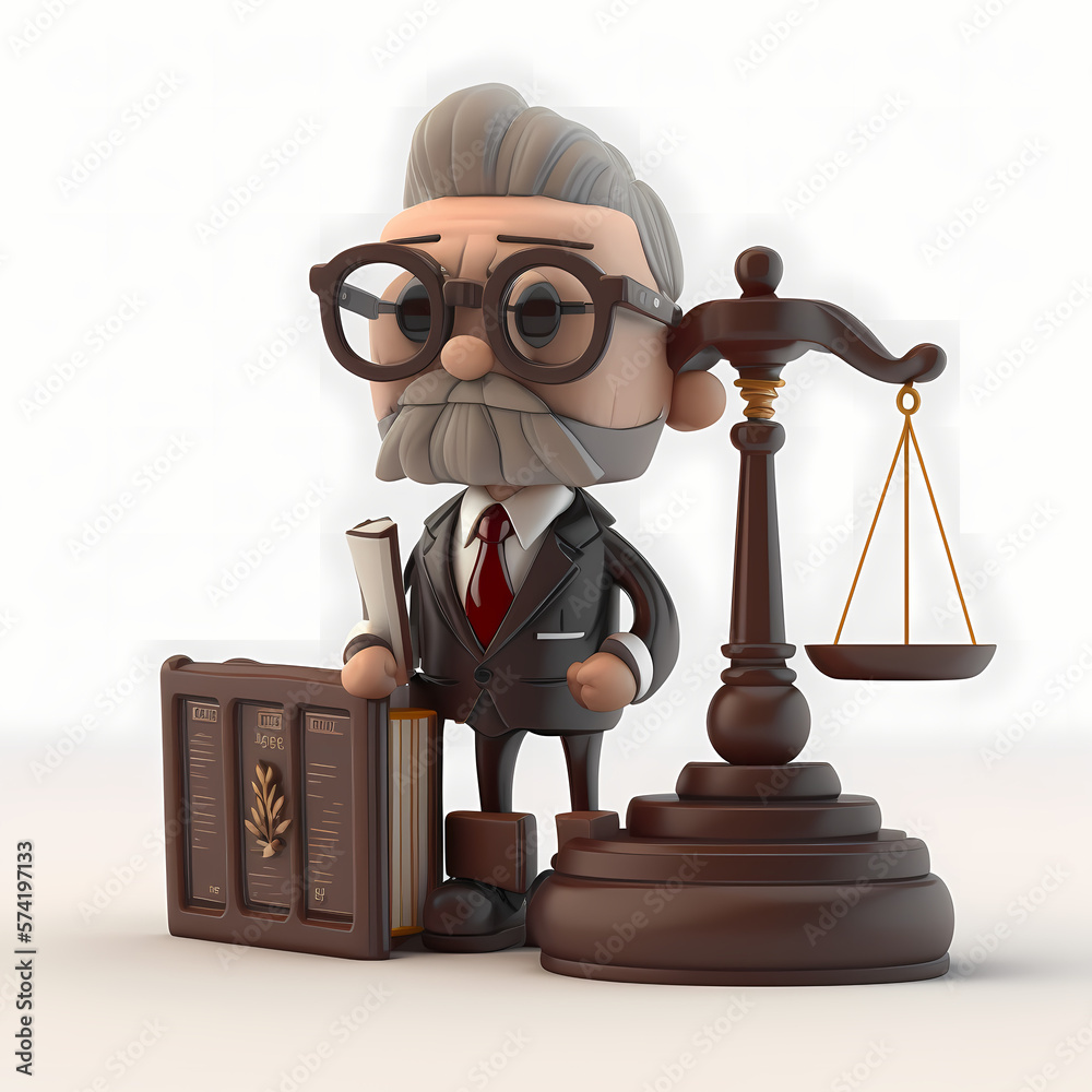 judge with gavel and books. Generative AI Stock Illustration | Adobe Stock