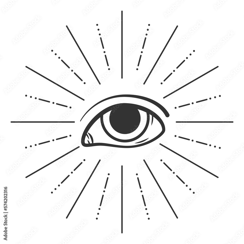 Eye of Providence. All seeing eye. Illustration on transparent ...