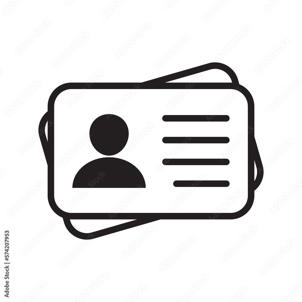 Id card icon. Id card badge icon. Identification card, driver's license ...