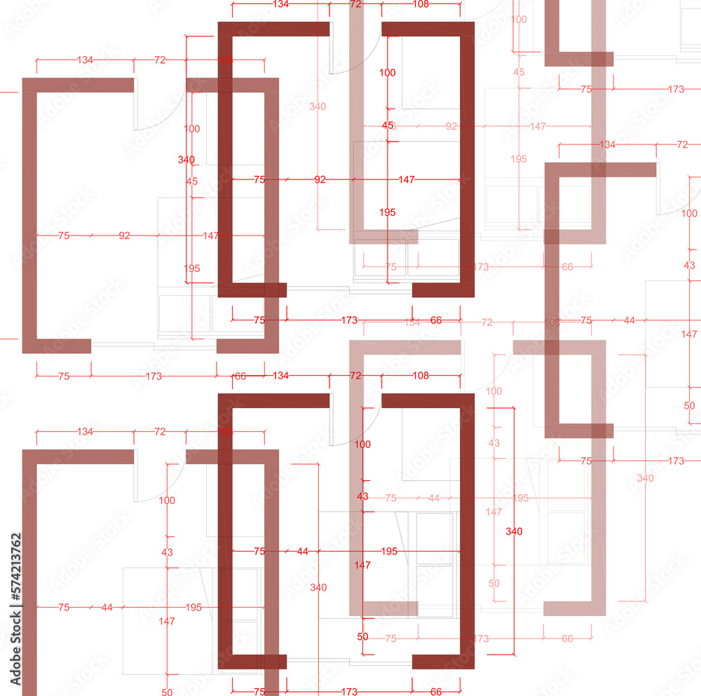 Abstract 2d illustration of a small room layout. Graphical texture ...