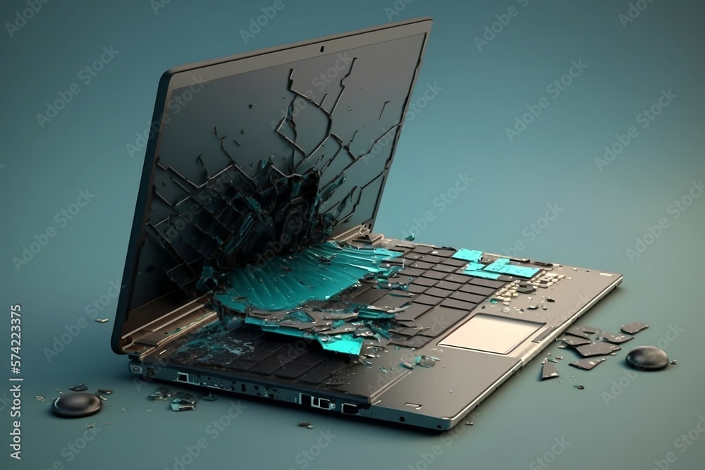 broken laptop Stock Illustration | Adobe Stock