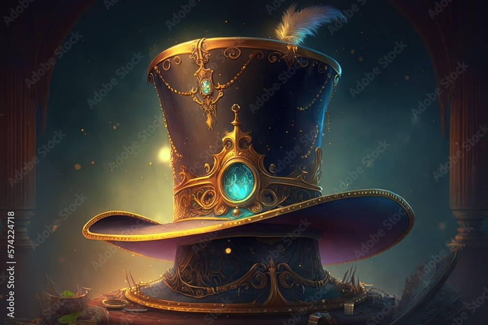 Revel in the Majestic Marvels of a Magical Hat! Generative AI Stock ...