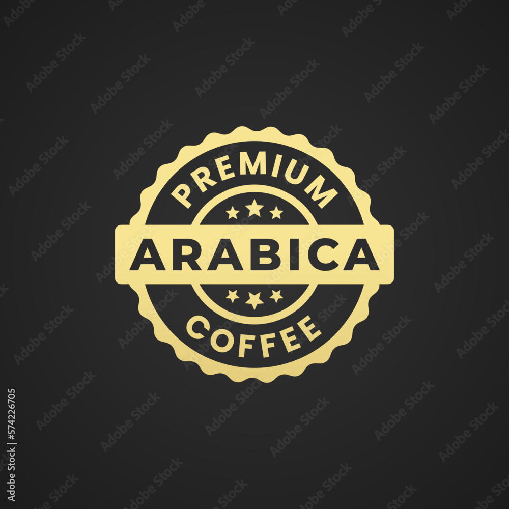 Arabica Coffee Label Vector or Arabica Coffee Seal Vector Isolated on ...