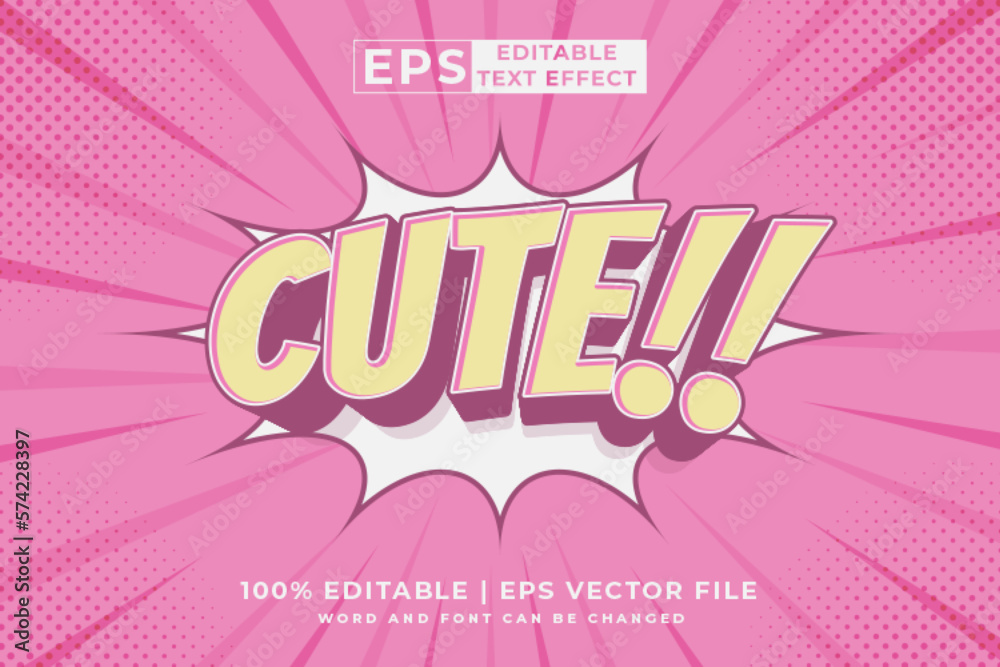 Editable text effect Cute Comic 3d cartoon template style premium ...
