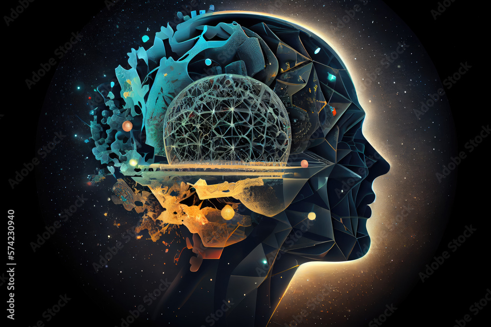 Brain and Mindset Concept - Generative AI illustration Stock ...
