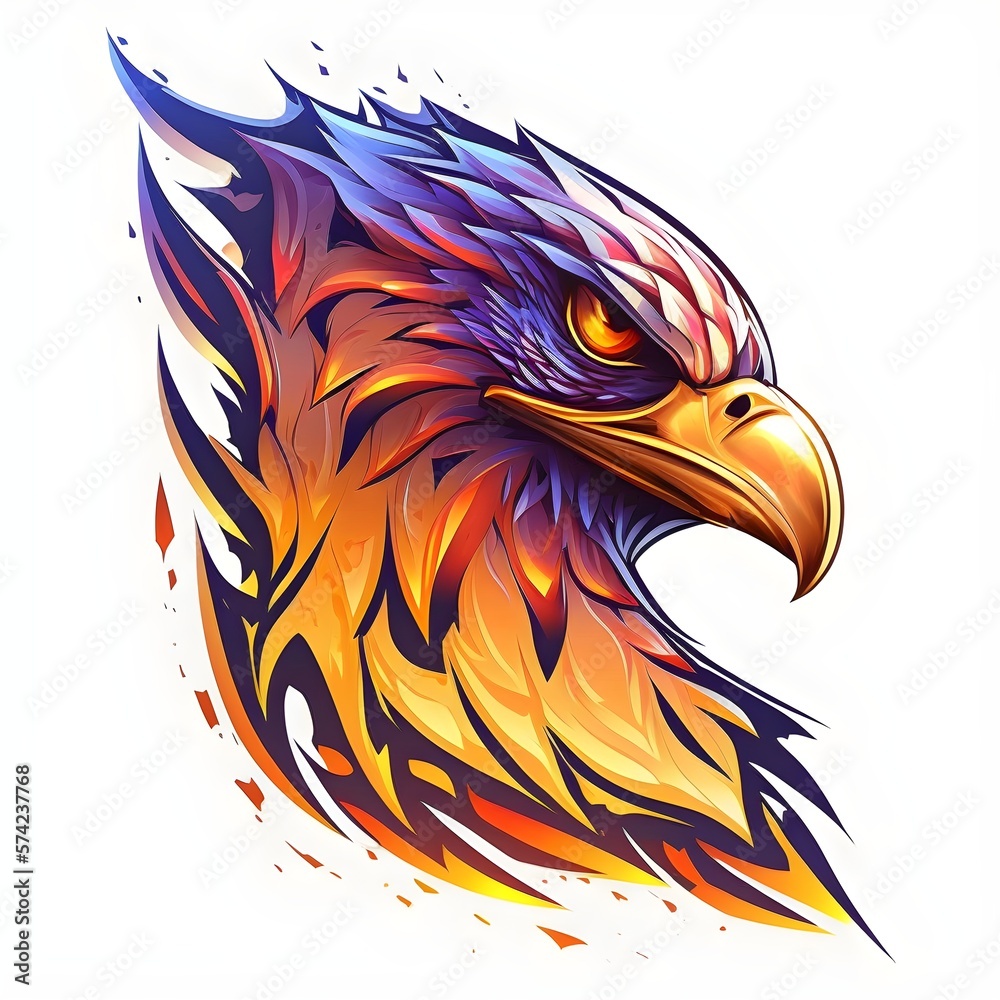 colorful fire falcon logo made with Generative AI ilustração do Stock ...