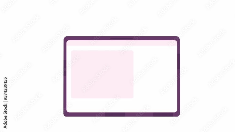 Animated laptop screen template. Flat cartoon style element 4K video ...