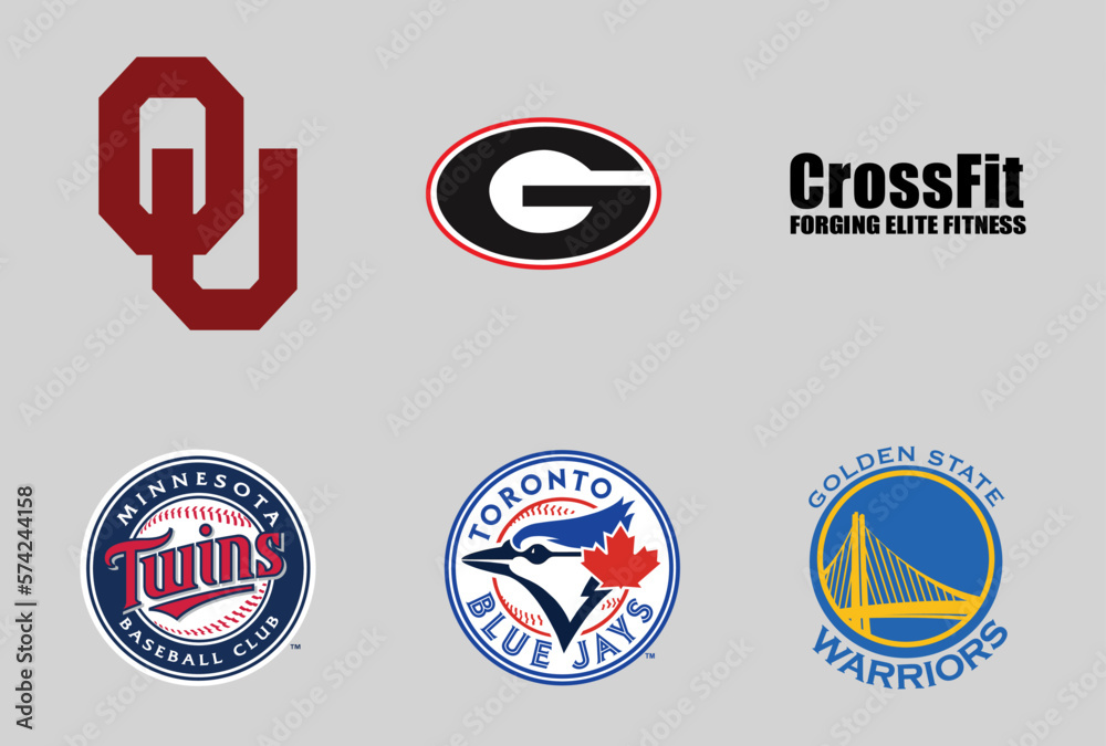 Collection of Sports brand logos. Editorial vector logo collection ...