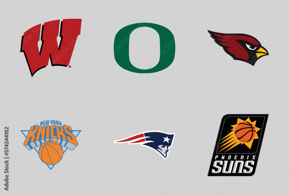 Collection of Sports brand logos. Editorial vector logo collection ...