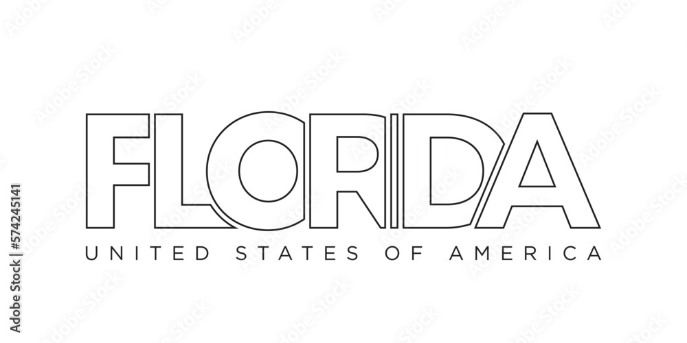Florida, USA typography slogan design. America logo with graphic city ...