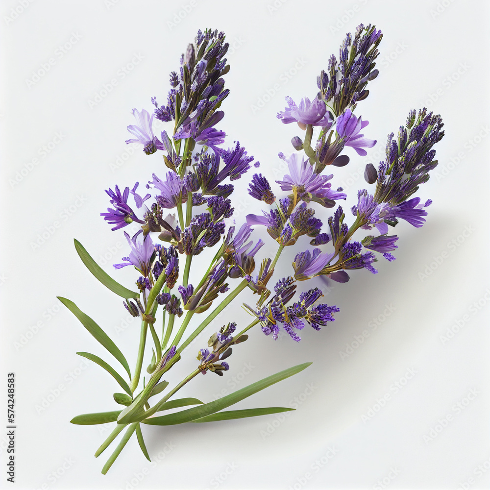 Lavender flowers isolated on white | Bunch of lavender | Branch of ...