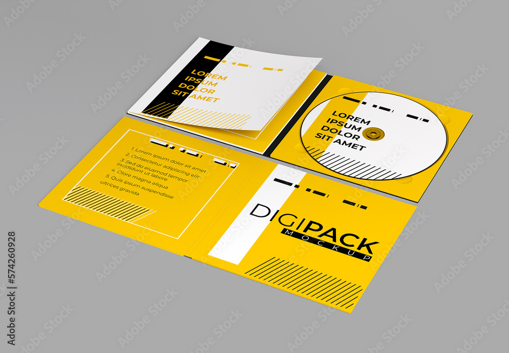 Digipack Inside and Outside Mockup Stock Template | Adobe Stock