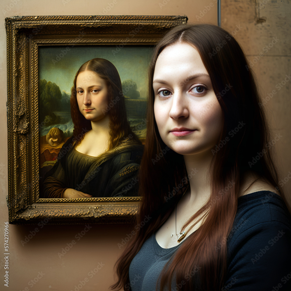 Mona Lisa candid portrait, midjourney art,ai generated, generative AI Stock Illustration | Adobe ...