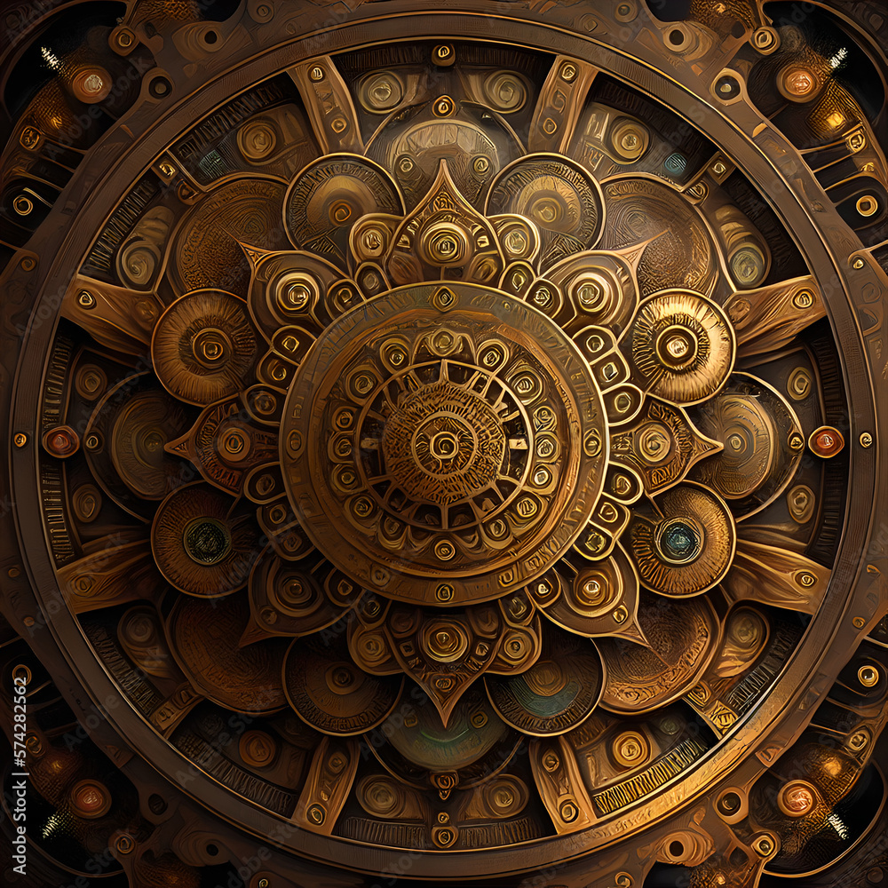 A steampunk mandala illustration. In Hindu and Buddhist Tantrism, a ...