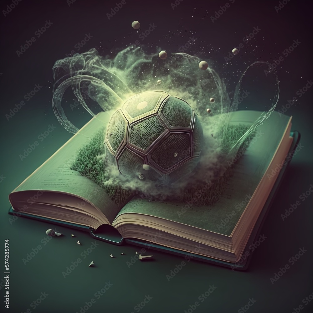 Soccer Ball as Book Cover Representation Stock Illustration | Adobe Stock