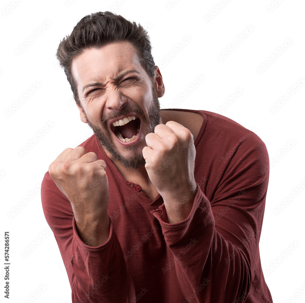 Angry man shouting out loud Stock Photo | Adobe Stock