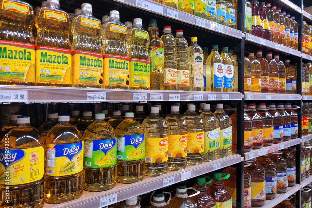 PENANG, MALAYSIA - 22 FEB 2023: Various choices of local and imported ...