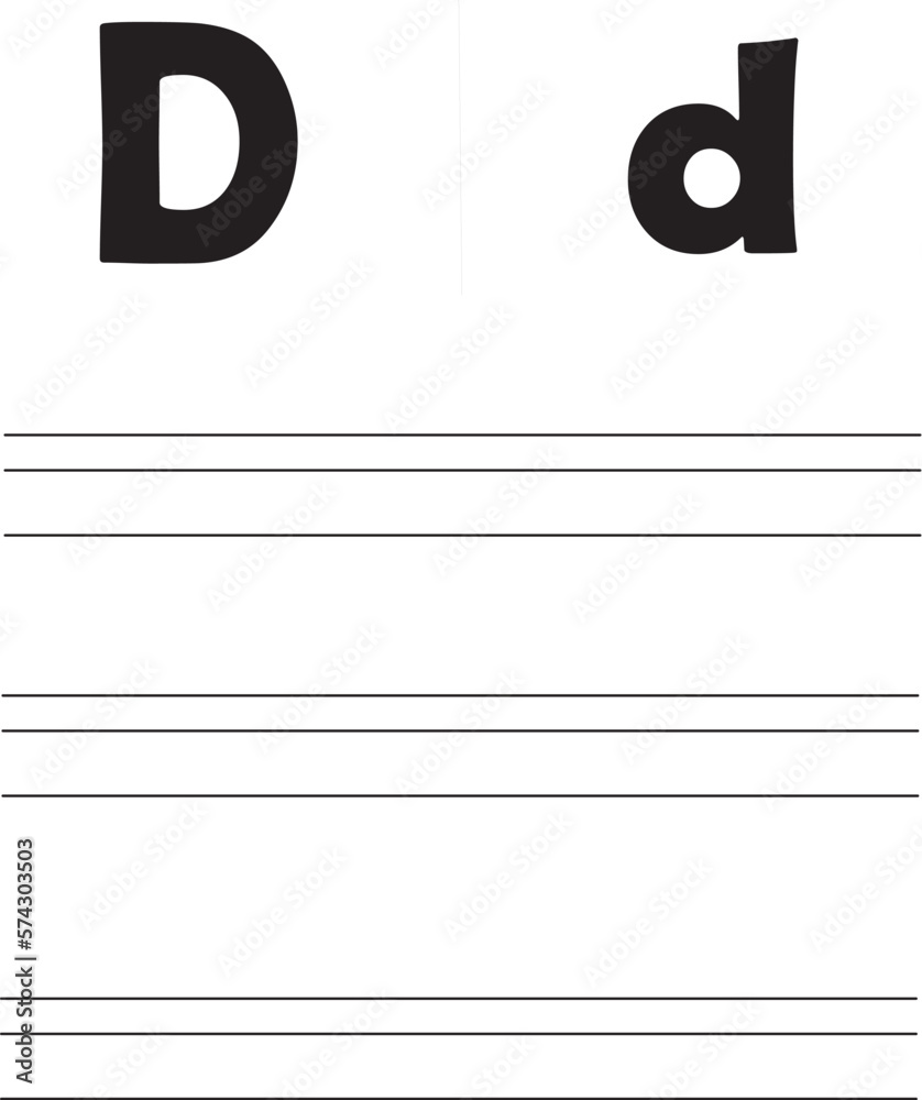 A4 worksheet for alphabet D letter hand writing suitable for ...