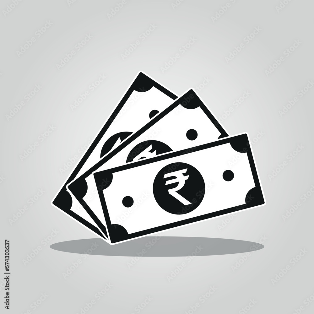 Indian Banknote flat style with Rupee sign. Cash money symbol. Indian ...