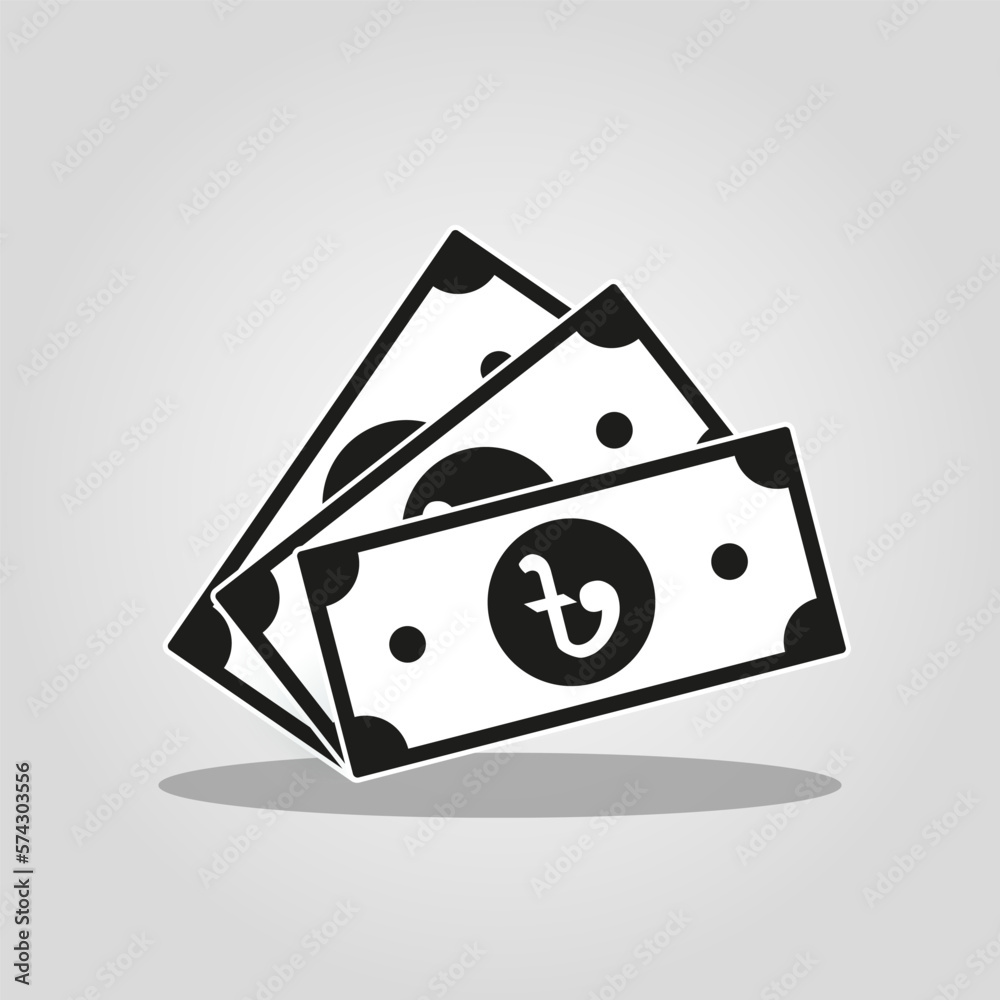 Banknote flat style with Taka sign. Cash money symbol. Bangladeshi ...