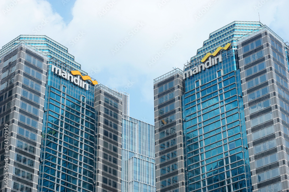 Bank Mandiri tower in jakarta. Indonesian largest bank. Stock Photo ...