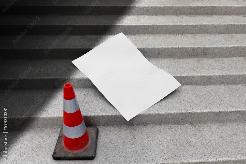 Poster mockup template in an urban concrete outdoor environment ...