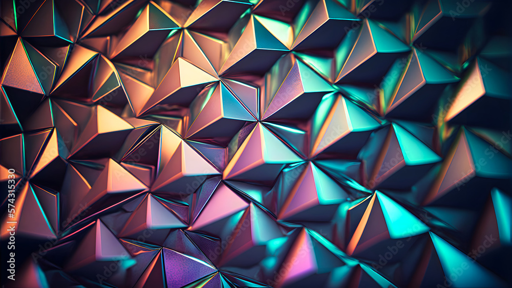 Texture And Abstract Full Frame Background Of Iridescent Metal Neural Network Generated Art