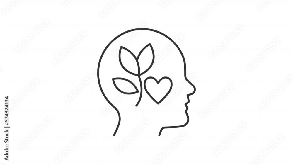 Animated mental health linear icon. Positive mindset. Psychology ...