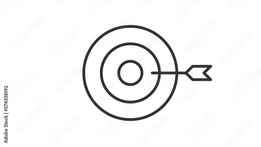Animated target linear icon. Sport competition. Playing game. Accurate ...