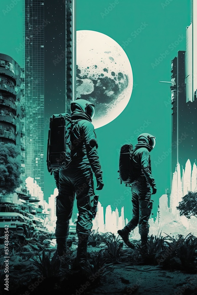 Futuristic city Post-apocalypse, world after nuclear war. Destroyed ...