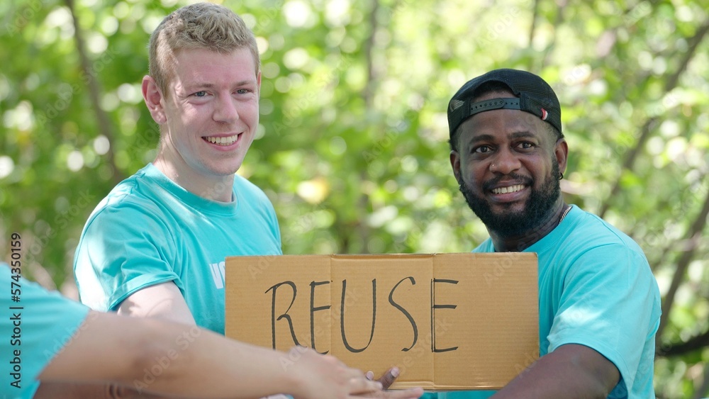 Volunteer to help save nature, pick up trash, hold a re-use sign ...