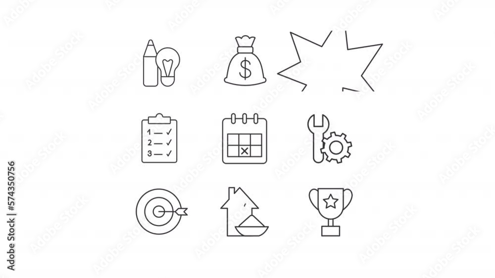 Animated stimulus linear icons. Achievements. Physiological needs ... Animated stimulus linear icons. Achievements. Physiological needs ...