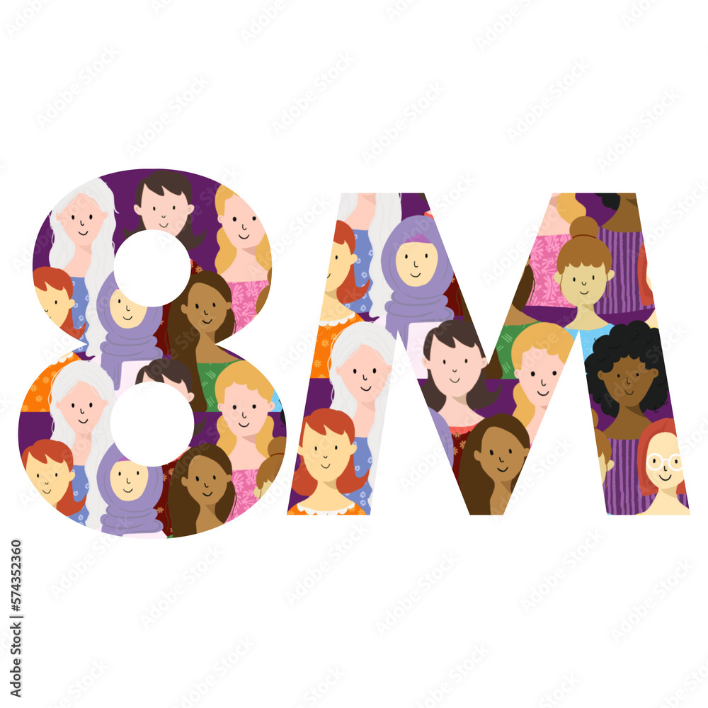 Mujeres 8 de marzo,dia de la mujer, formando 8M Stock Illustration ...