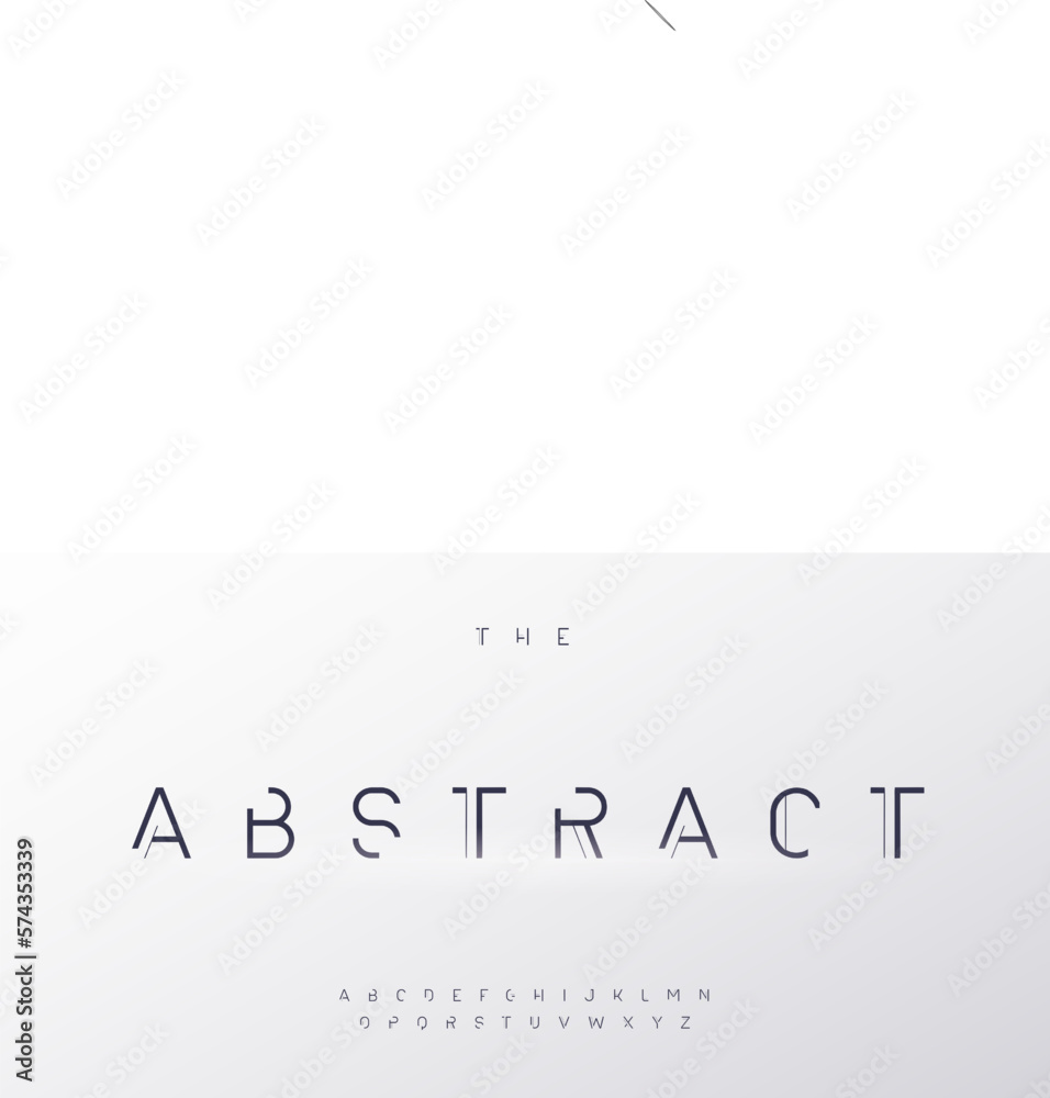 Vetor de Abstract clean alphabet, digital futuristic letters ...