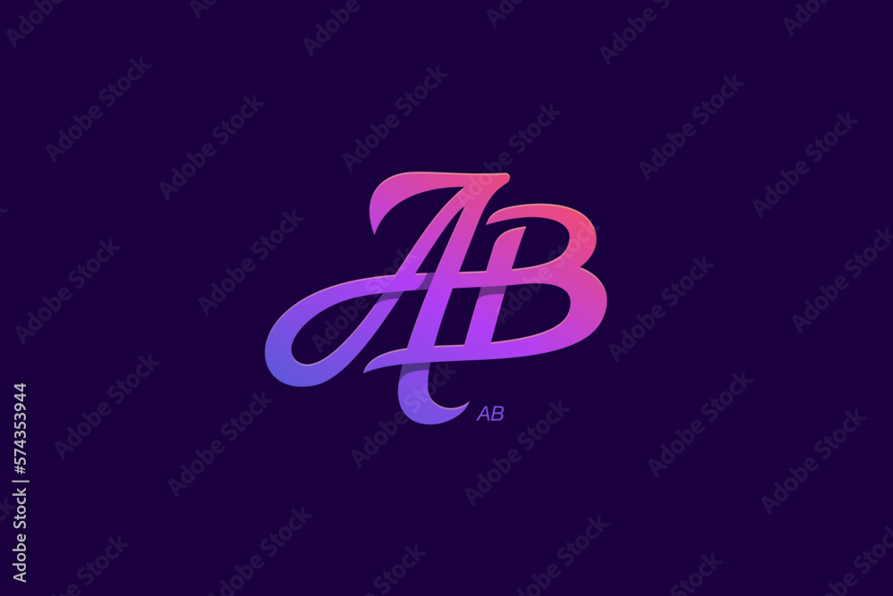 Letter A and B Monogram Logo Design Vector Stock Vector | Adobe Stock