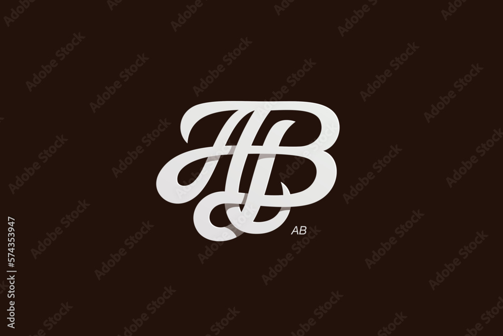 Letter A and B Monogram Logo Design Vector Stock Vector | Adobe Stock