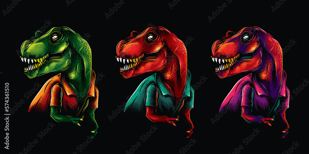 Stockvektorbilden Original vector illustration of a tyrannosaurus rex ...