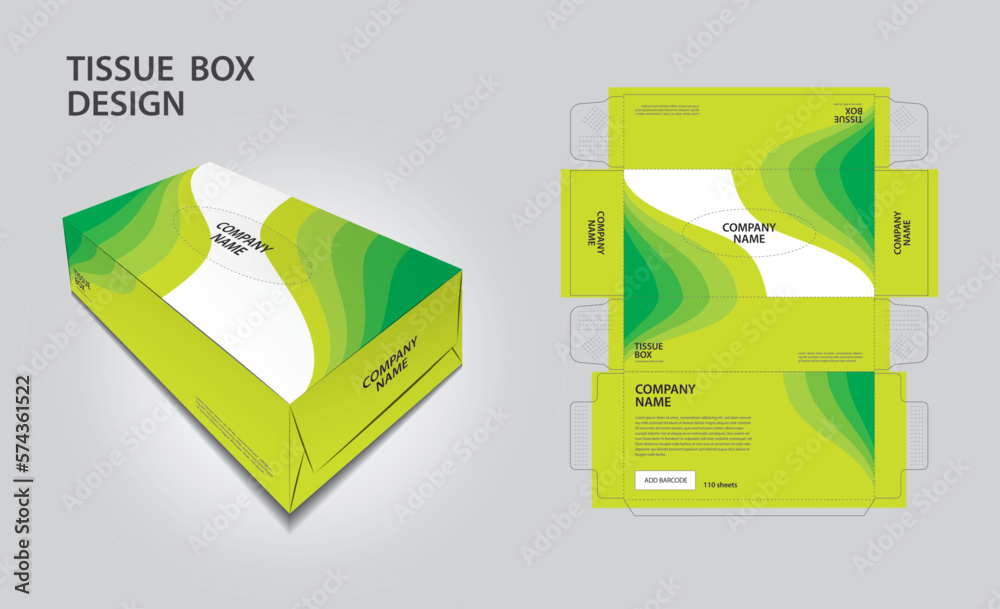 Tissue box packaging design on geometric background, box mockup, 3d box ...