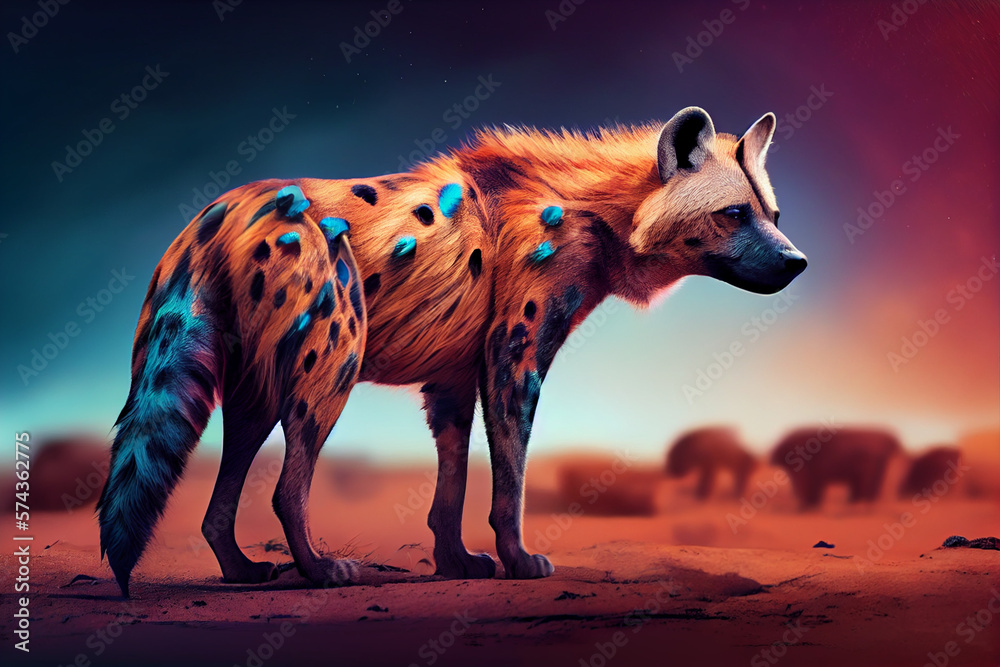 Beautiful photo hyena, natural background. Generative AI technology ...