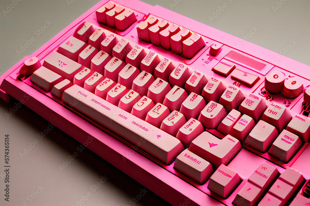 Pink paper craft keyboard, realistic. Generative Ai Stock Illustration ...