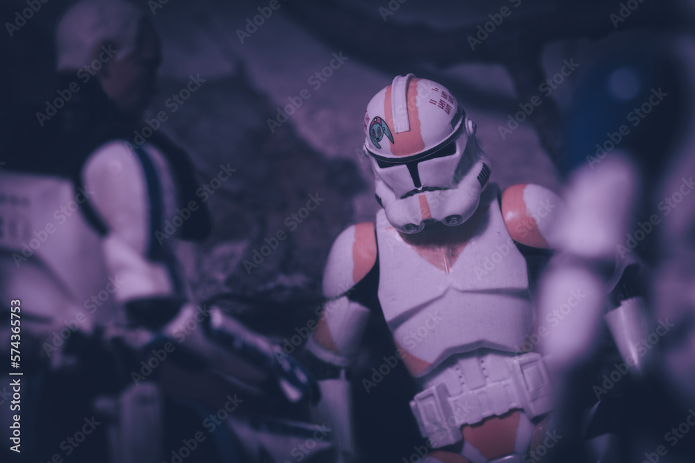 NEW YORK USA, FEB 22 2023, scene from Star Wars The Clone Wars Umbara ...