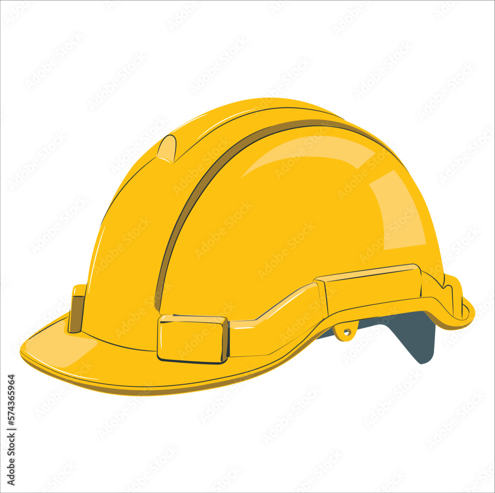 Personal protection equipment of yellow safety helmet and leather ...